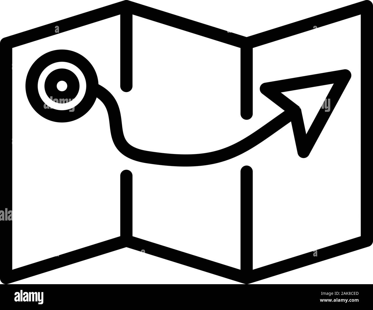 Travel paper map icon, outline style Stock Vector Image & Art - Alamy