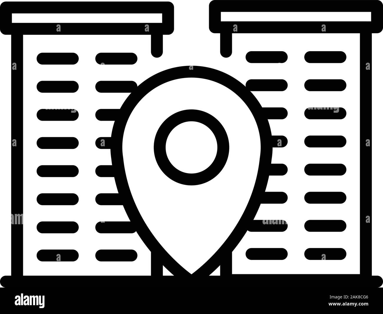 City building location icon, outline style Stock Vector Image & Art - Alamy