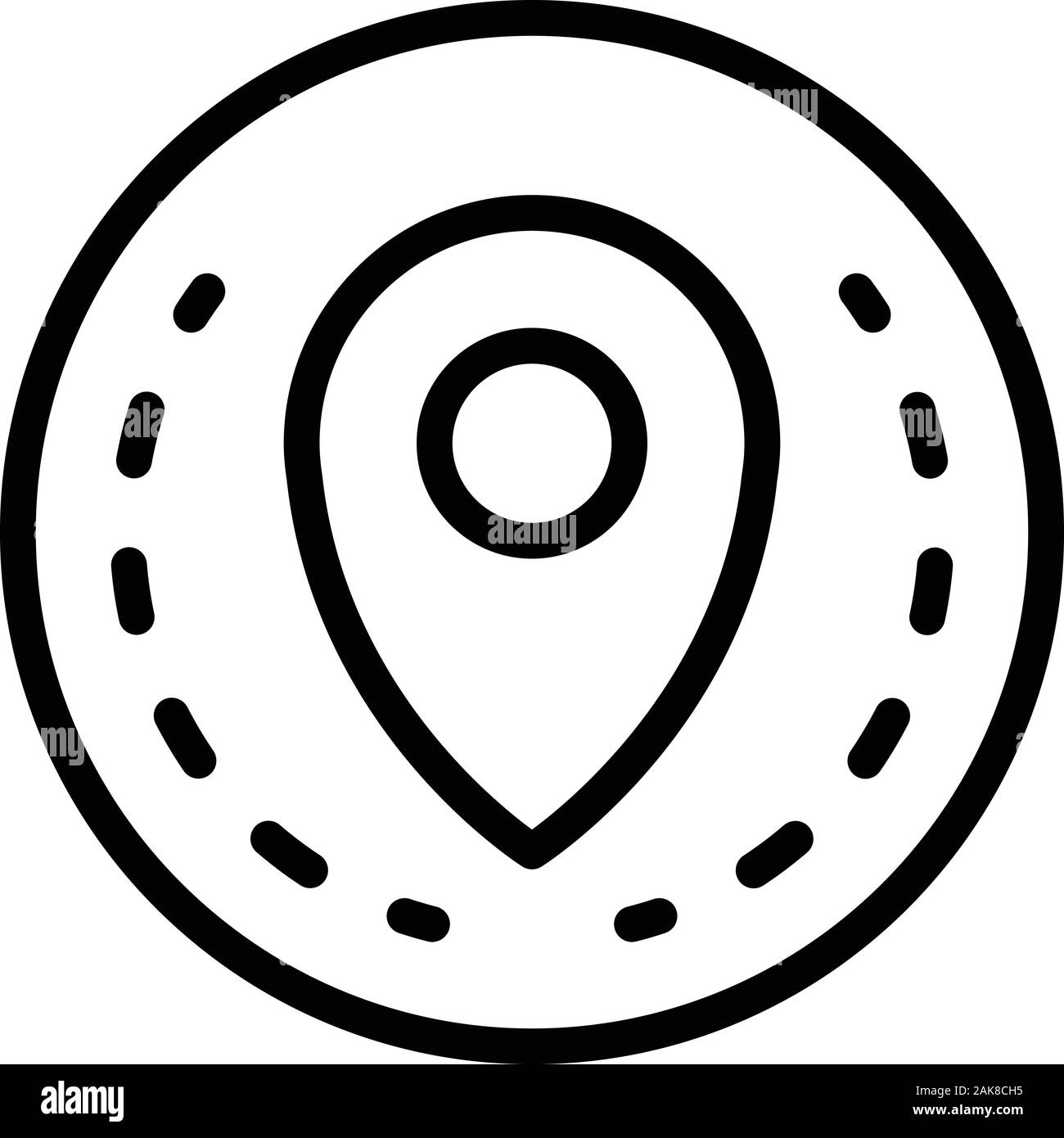 Circle location pin icon, outline style Stock Vector Image & Art - Alamy