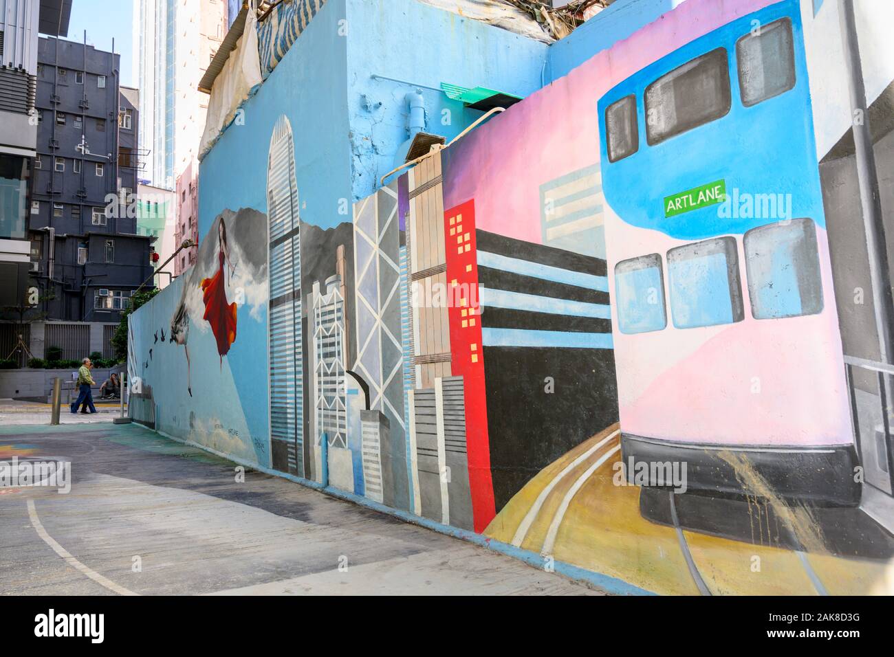 Street Art by RiitaKulsma, Art Lane Sai Yin Pun Hong Kong Stock Photo ...