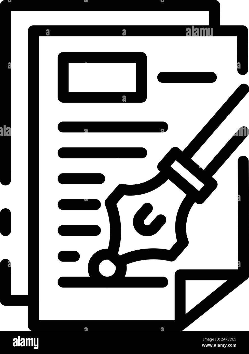 Ink pen paper icon, outline style Stock Vector Image & Art - Alamy