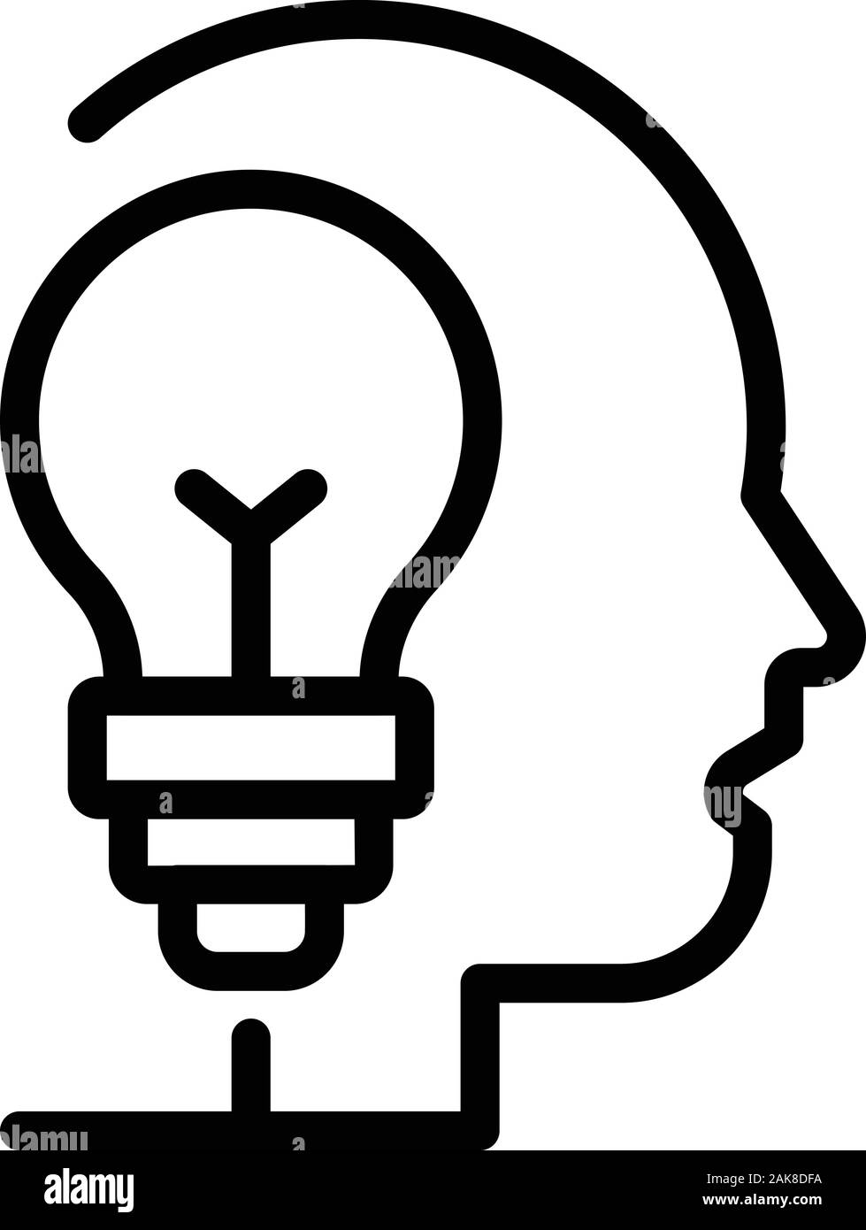Buld idea head icon, outline style Stock Vector Image & Art - Alamy