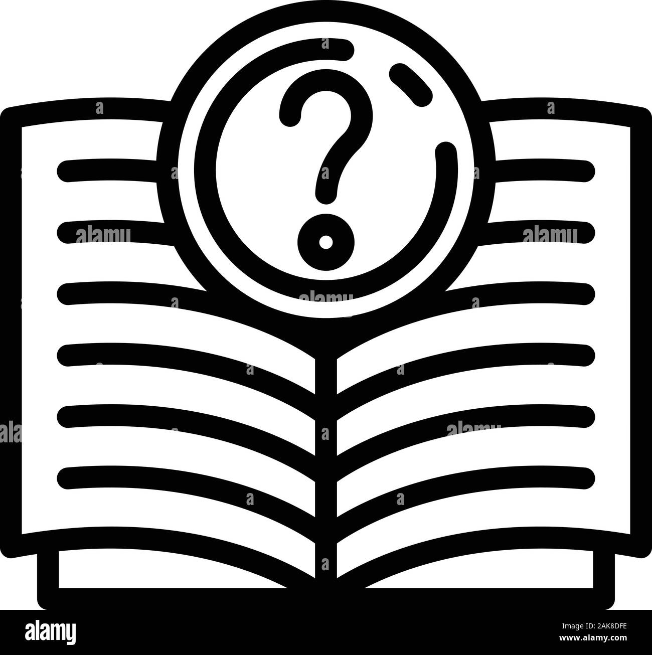 Open question book icon, outline style Stock Vector Image & Art - Alamy
