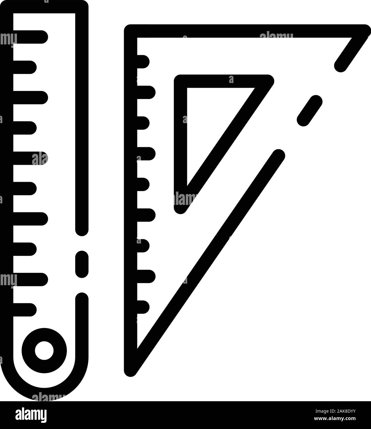 Ruler triangular icon, outline style Stock Vector Image & Art - Alamy