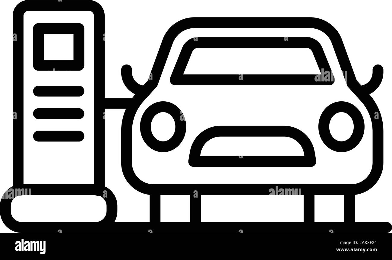 Car electrical refueling icon, outline style Stock Vector Image & Art ...