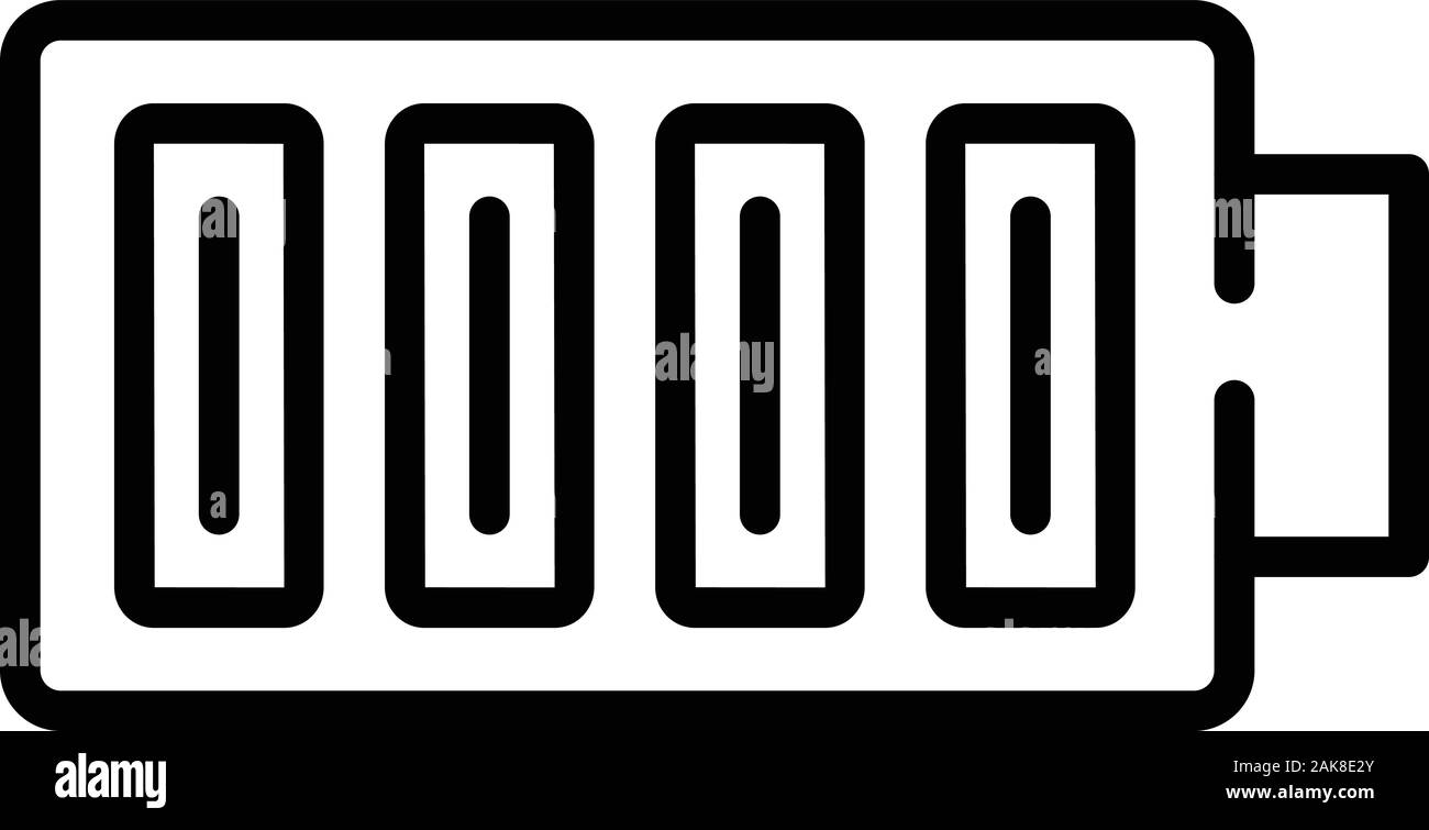 Full battery icon, outline style Stock Vector Image & Art - Alamy