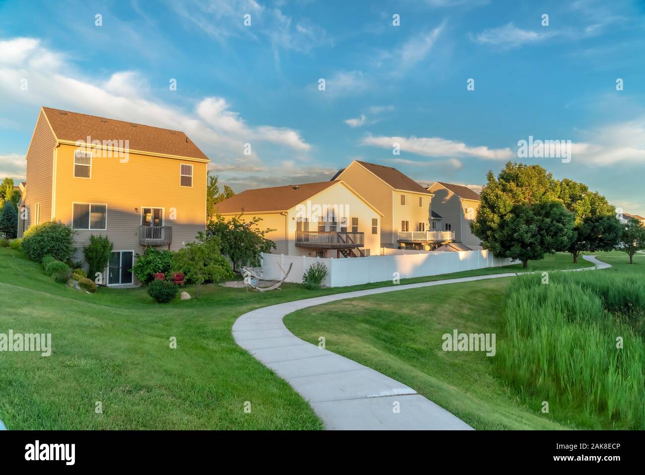 Grassy pathway with fence hi-res stock photography and images - Alamy