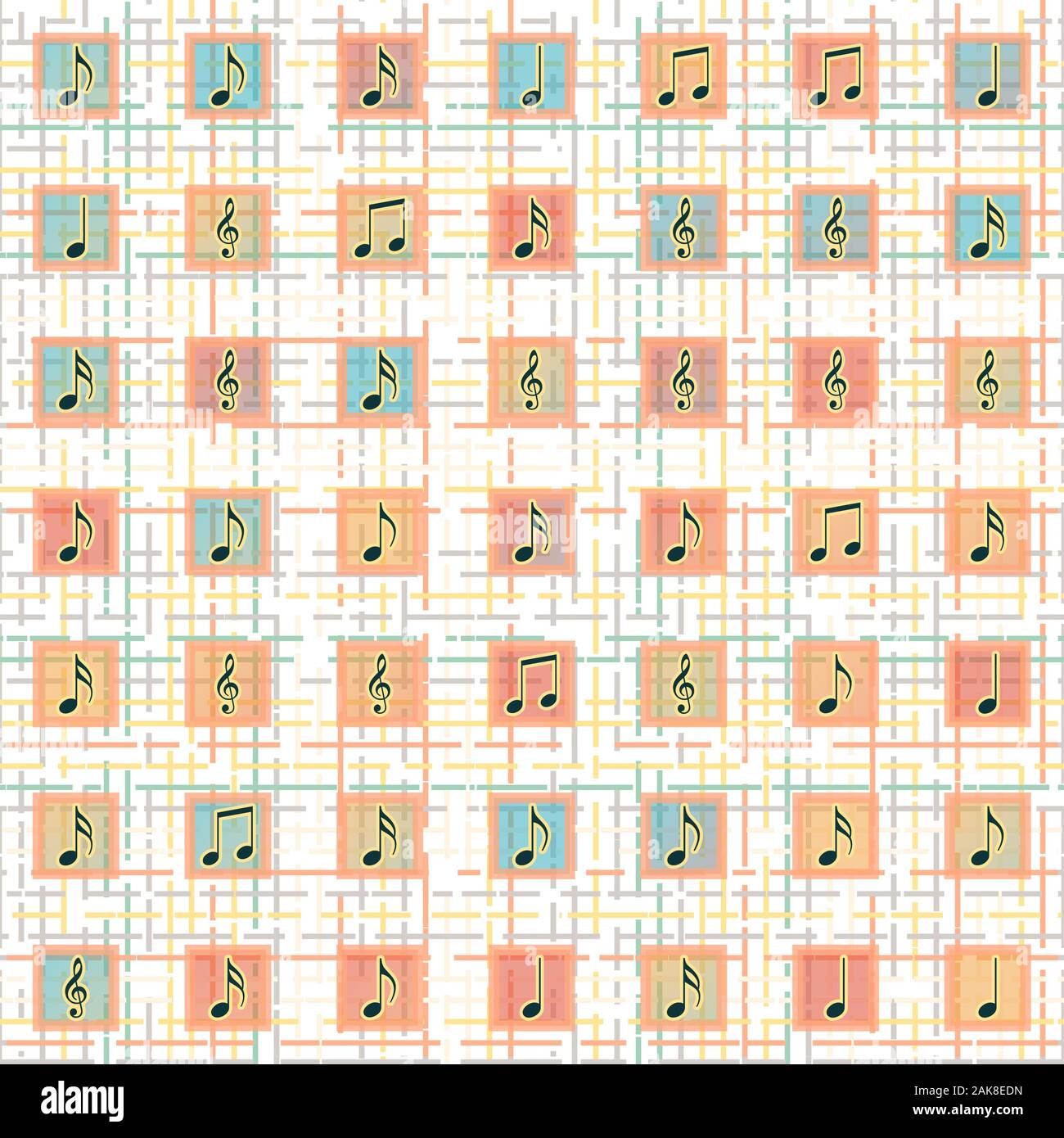 Music notes on a geometric background with line segments. Digital art ...