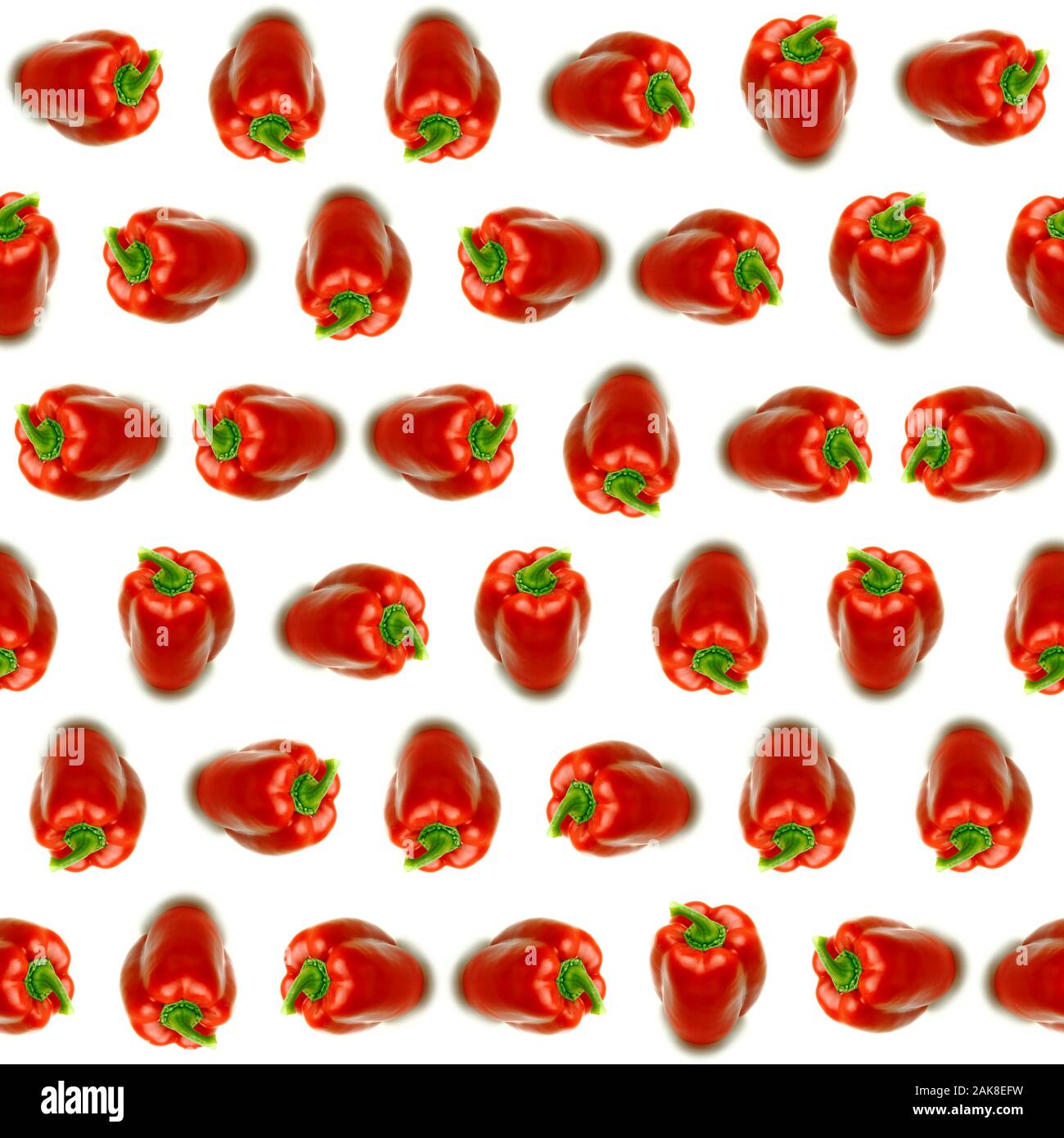 Pattern of red peppers on a white background Stock Photo - Alamy