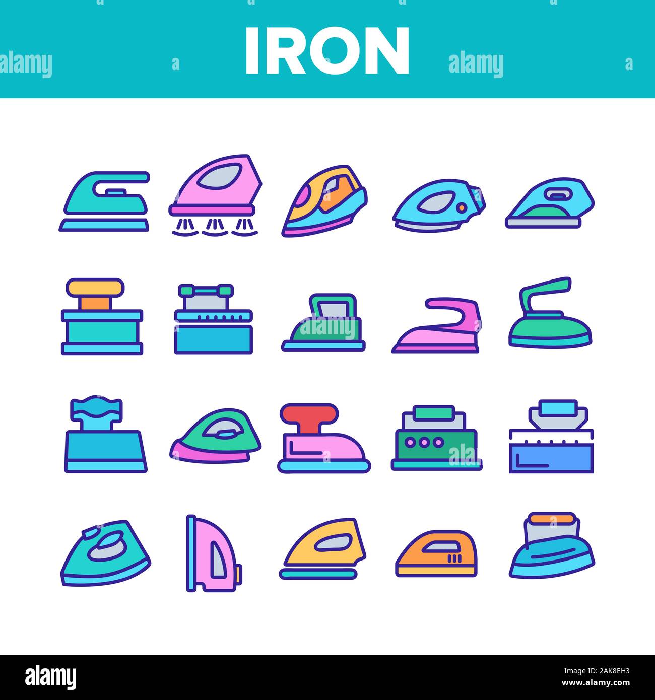 Iron Electrical Tool Collection Icons Set Vector Stock Vector Image ...
