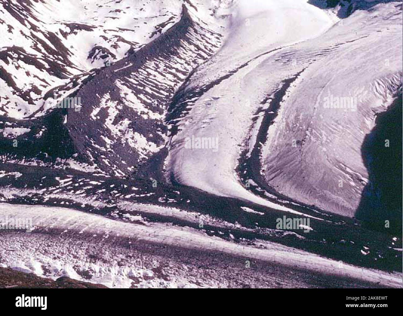 Lateral moraine on a glacier Stock Photo - Alamy