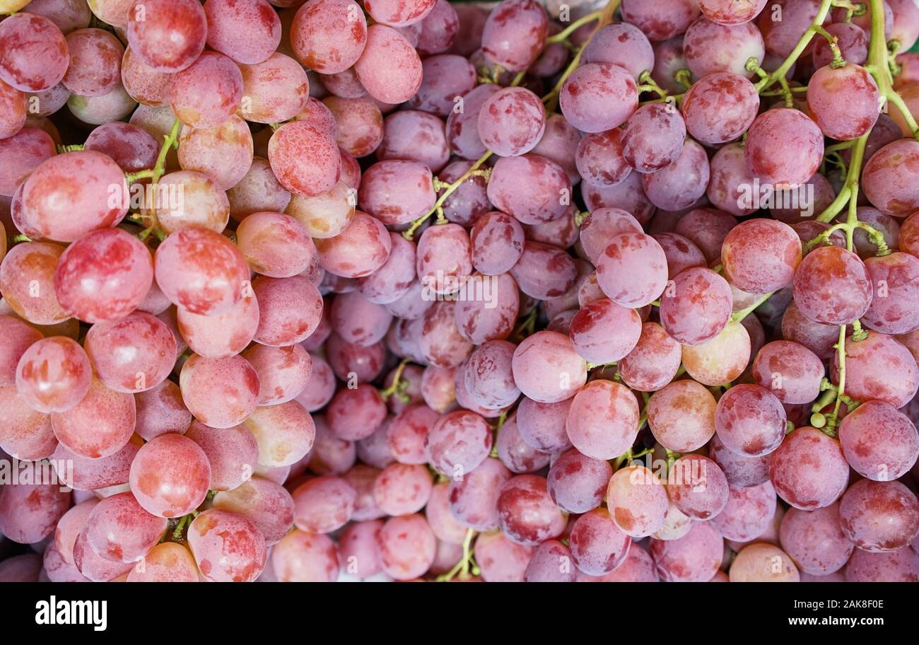 Ripe grapes on the farmer market in Chengdu, Sichuan Province, China ...