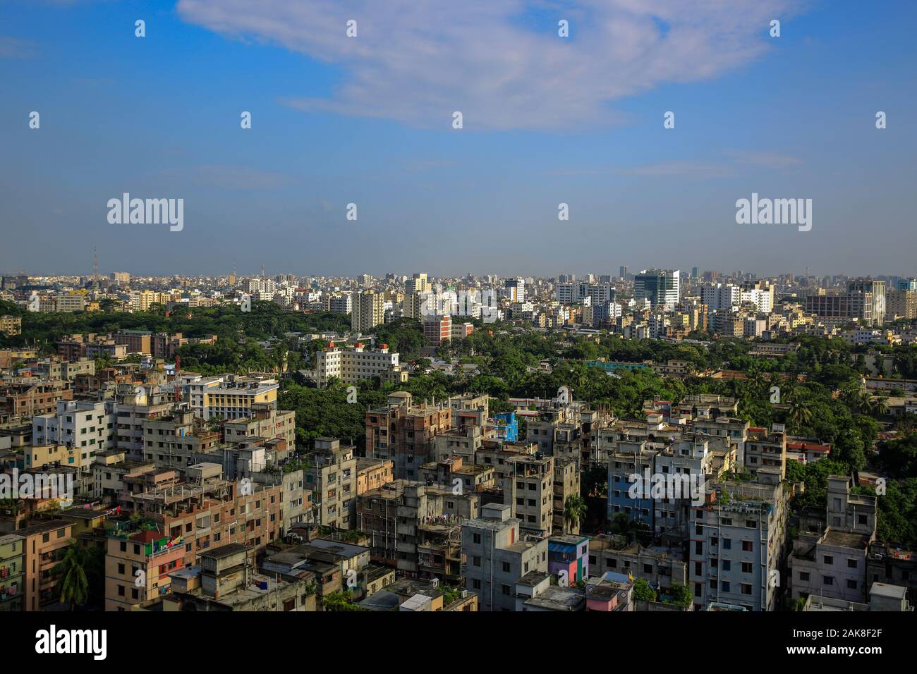 Top view of Dhaka's Mohakhali and Gulshan area. Dhaka, Bangladesh Stock ...