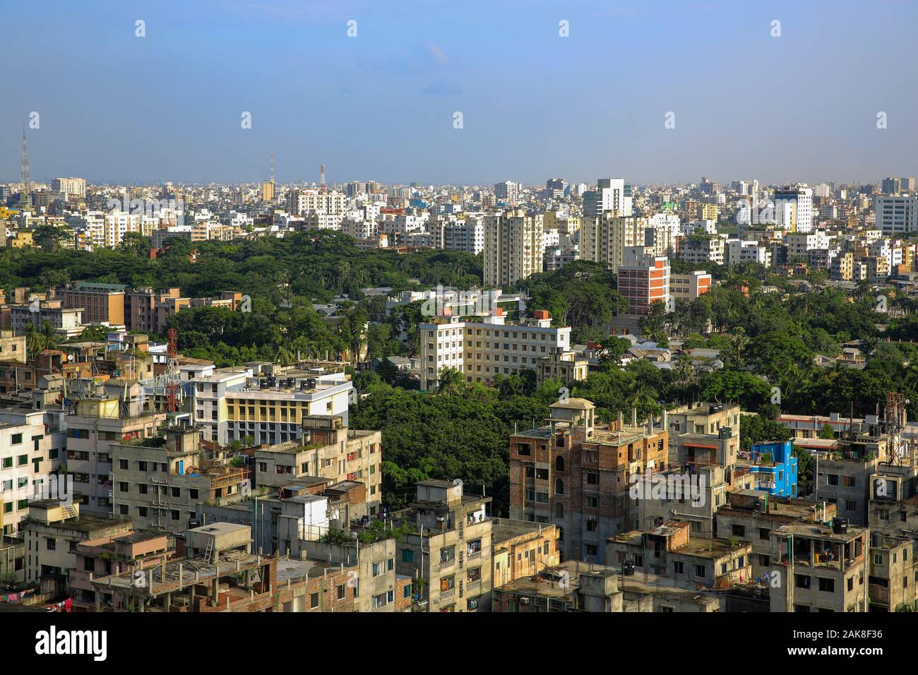 Top view of Dhaka's Mohakhali and Gulshan area. Dhaka, Bangladesh Stock ...