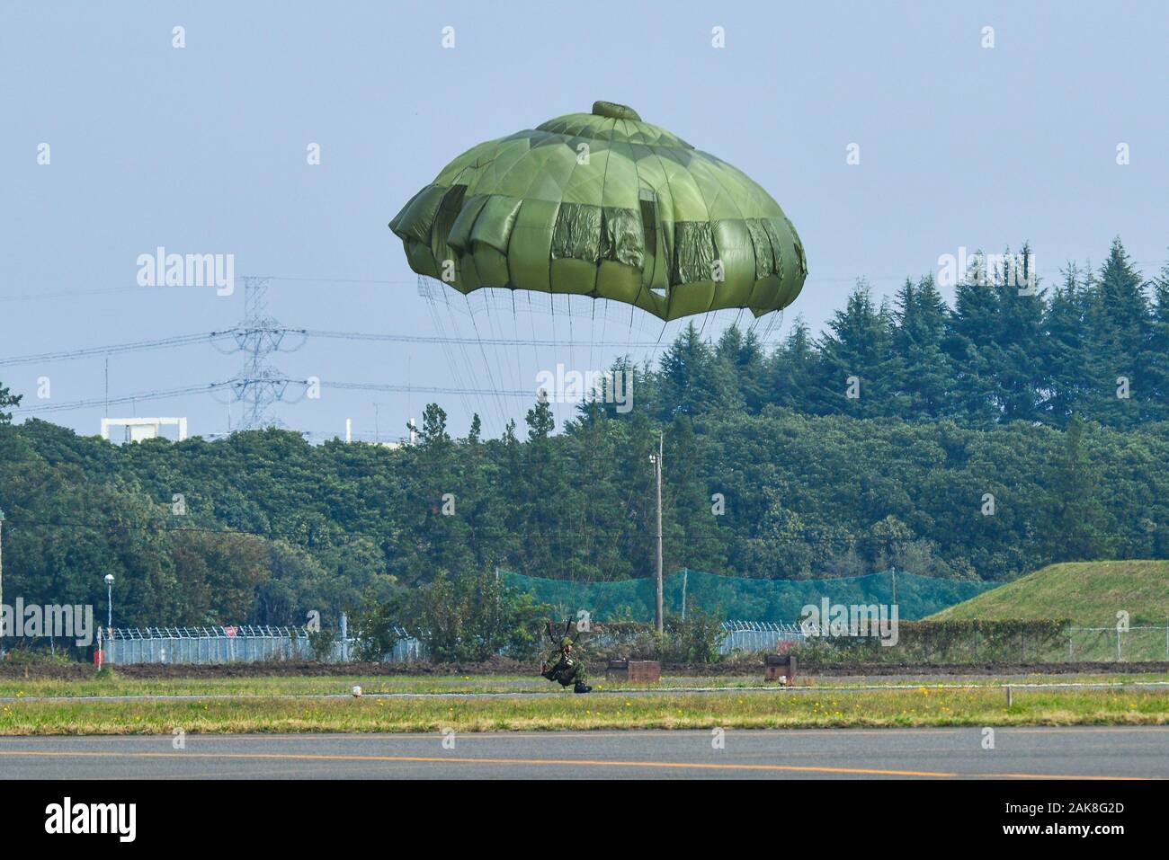 Saitama, Japan - Nov 3, 2019. Paratroopers of Japan Self Defence Force ...