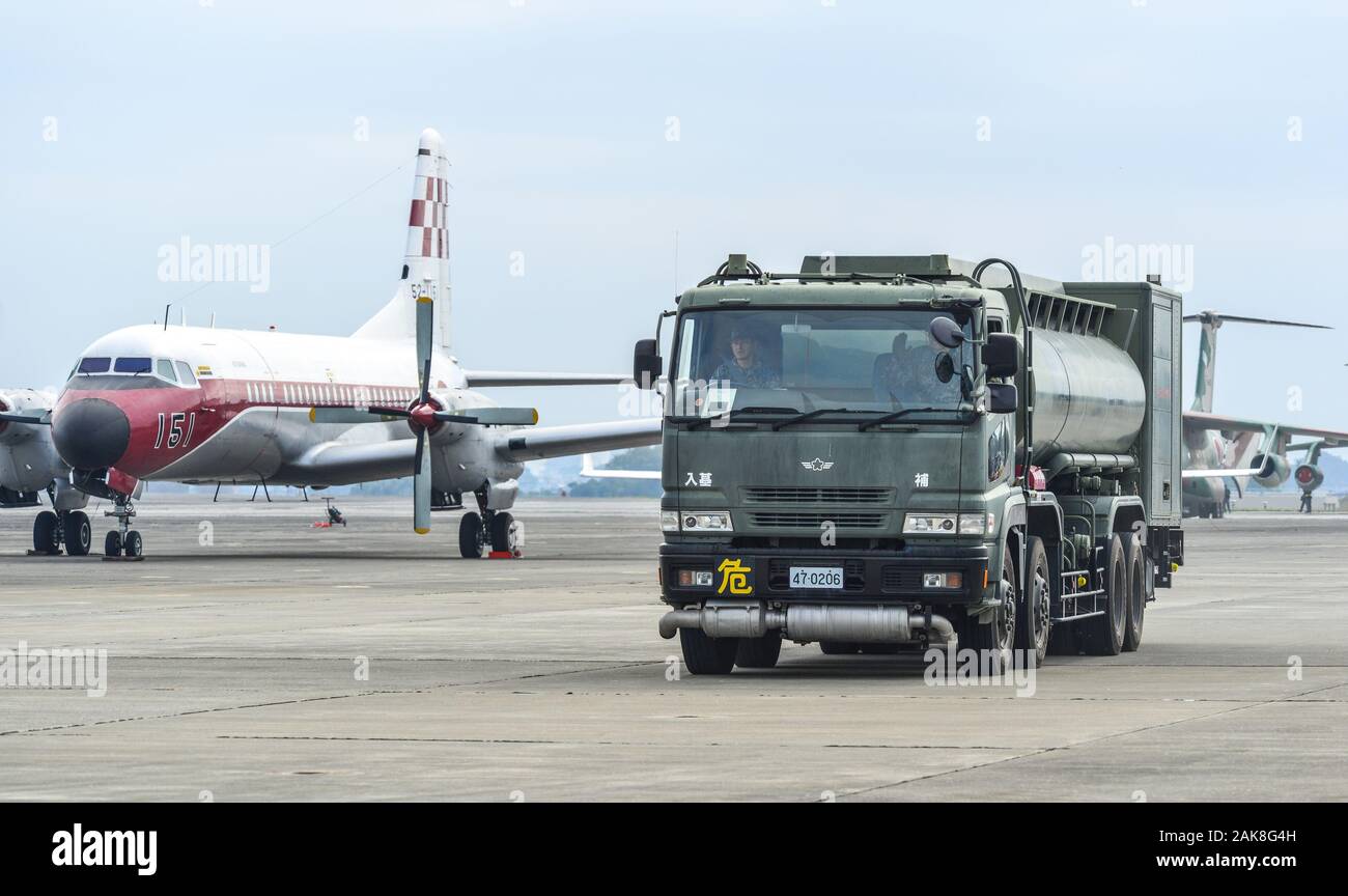 Saitama, Japan - Nov 3, 2019. Fuel tanker truck of Japan Air Self ...