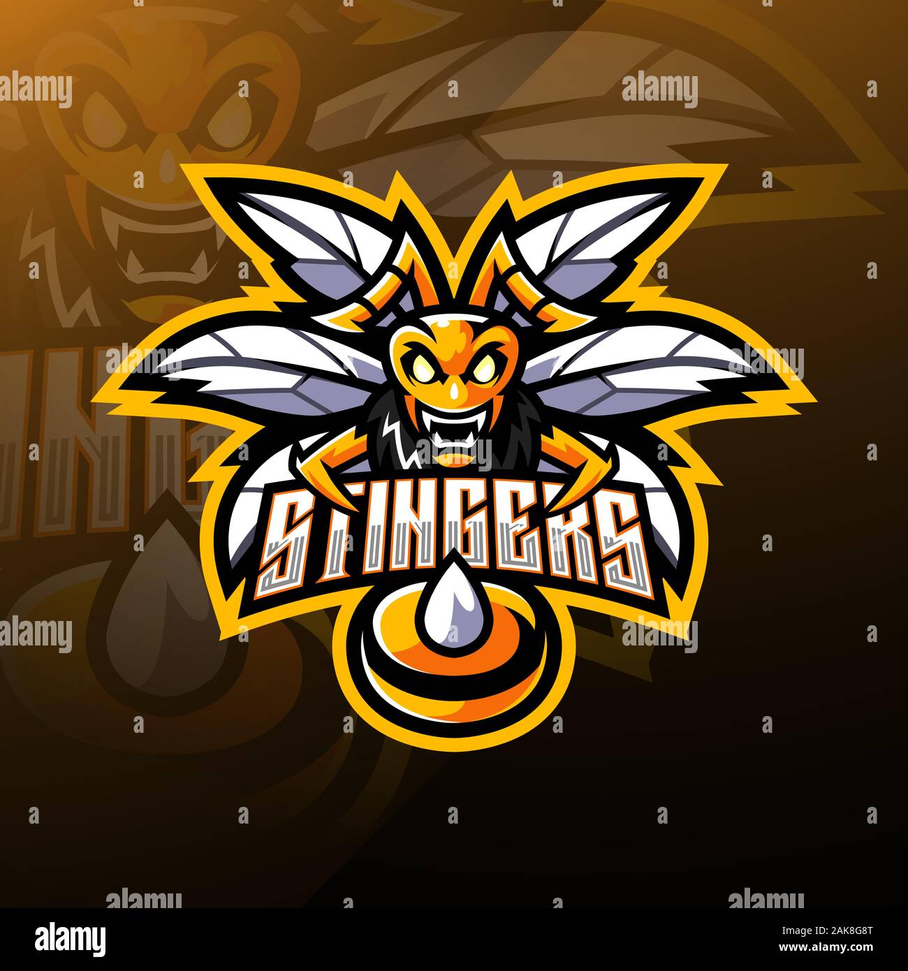 Angry bee esport mascot logo design Stock Vector Image & Art - Alamy