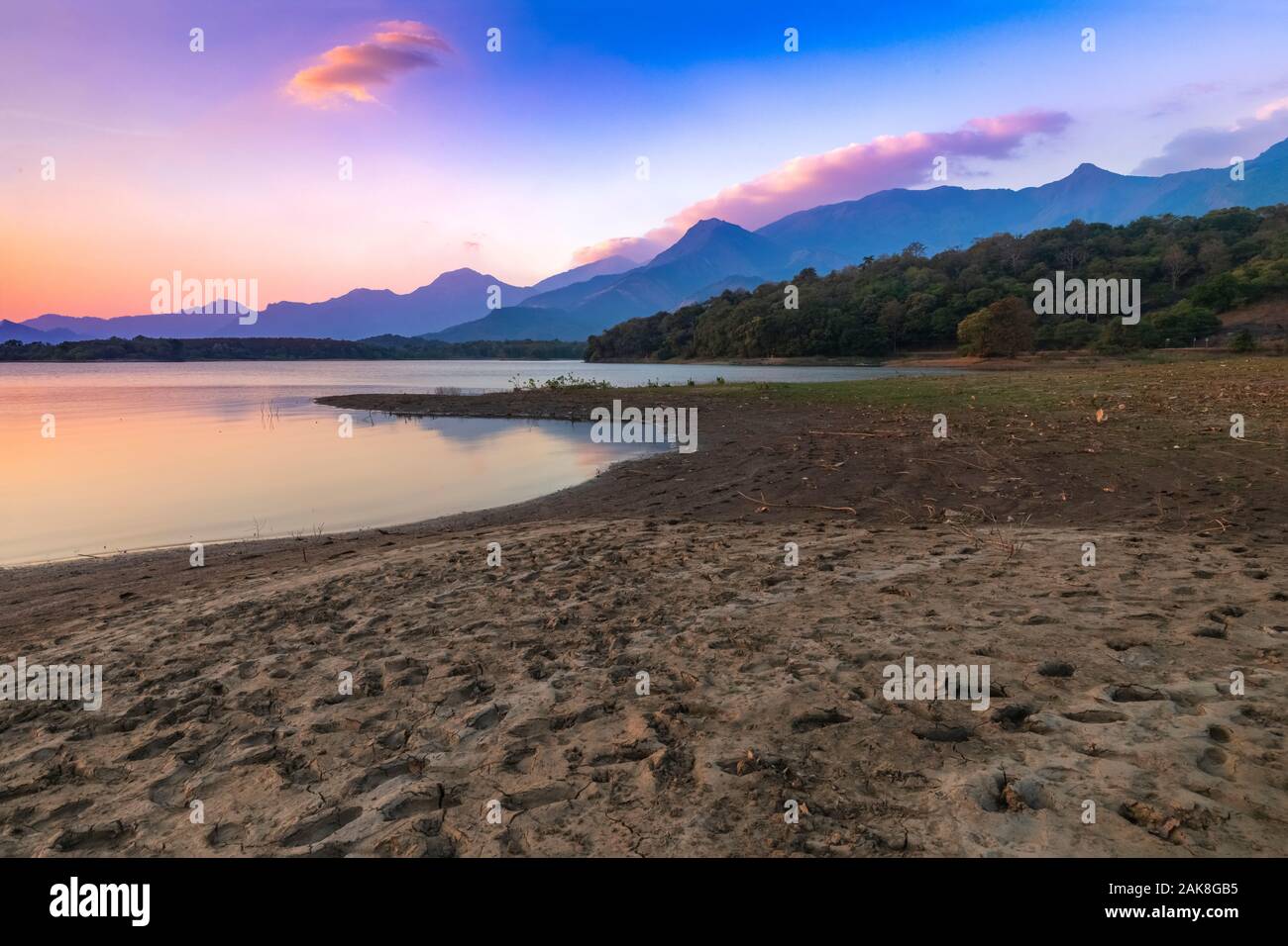 Beautiful landscape in Malampuzha reservoir, view from Kava view point ...