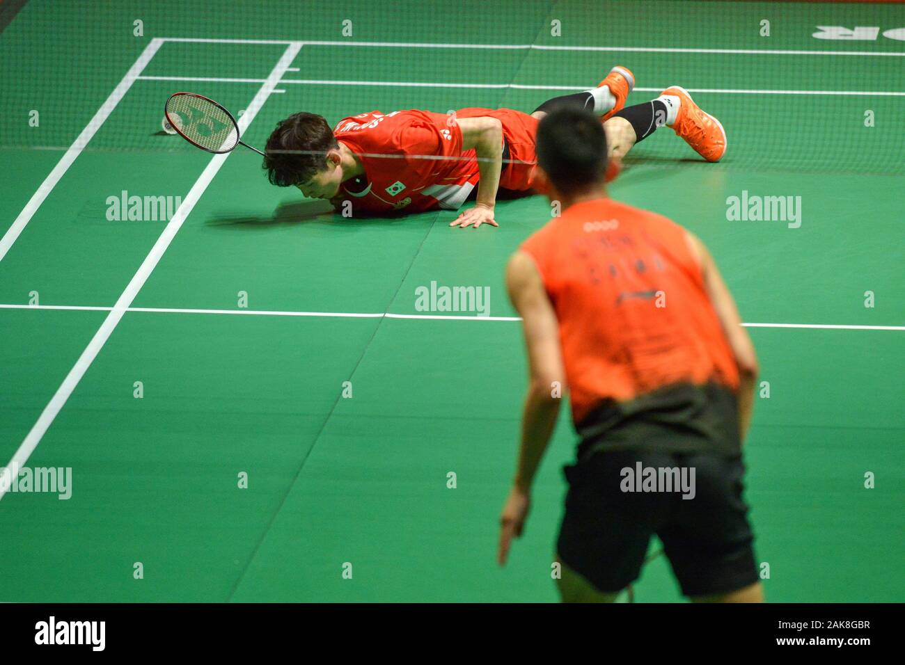 Kuala Lumpur, Malaysia. 8th Jan, 2020. Son Wan Ho (top) of South Korea ...