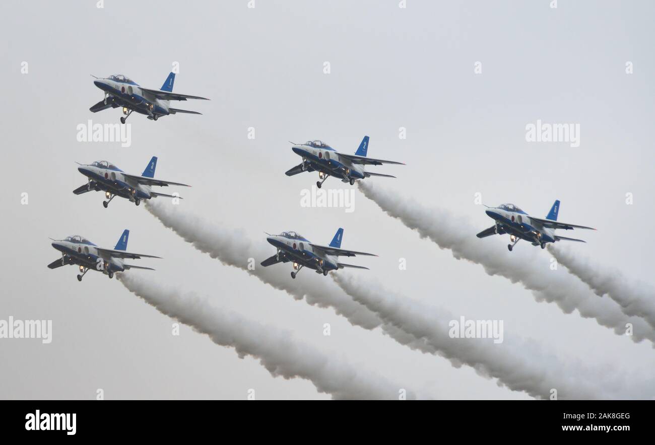 Iruma, Japan - Nov 3, 2019. F-86 Sabres Blue Impulse Aerobatic ...