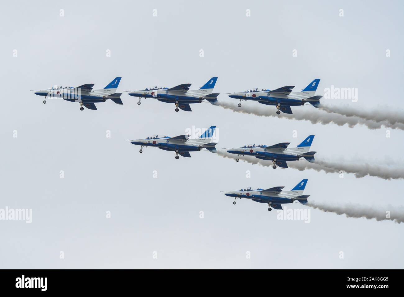 Iruma, Japan - Nov 3, 2019. F-86 Sabres Blue Impulse Aerobatic ...