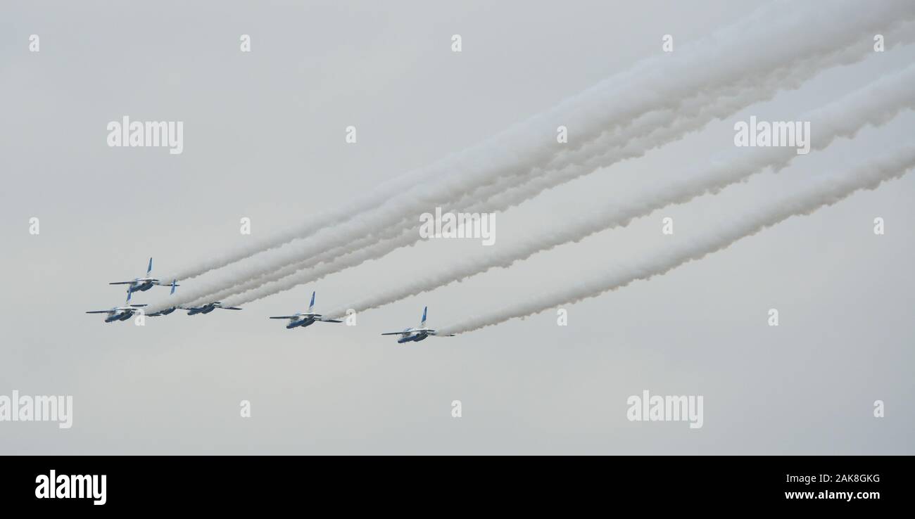 Iruma, Japan - Nov 3, 2019. F-86 Sabres Blue Impulse Aerobatic ...