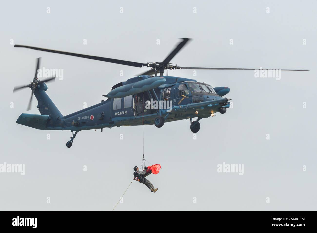 Saitama, Japan - Nov 3, 2019. Sikorsky UH-60J Blackhawk helicopter of ...