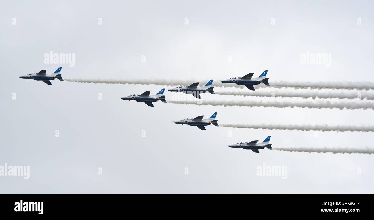 Iruma, Japan - Nov 3, 2019. F-86 Sabres Blue Impulse Aerobatic ...
