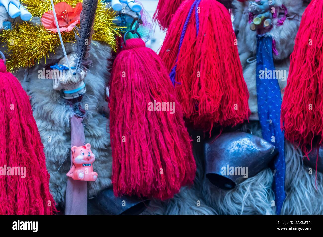 Christmas carols and games with masks. Big carnival parade, hundreds of ...