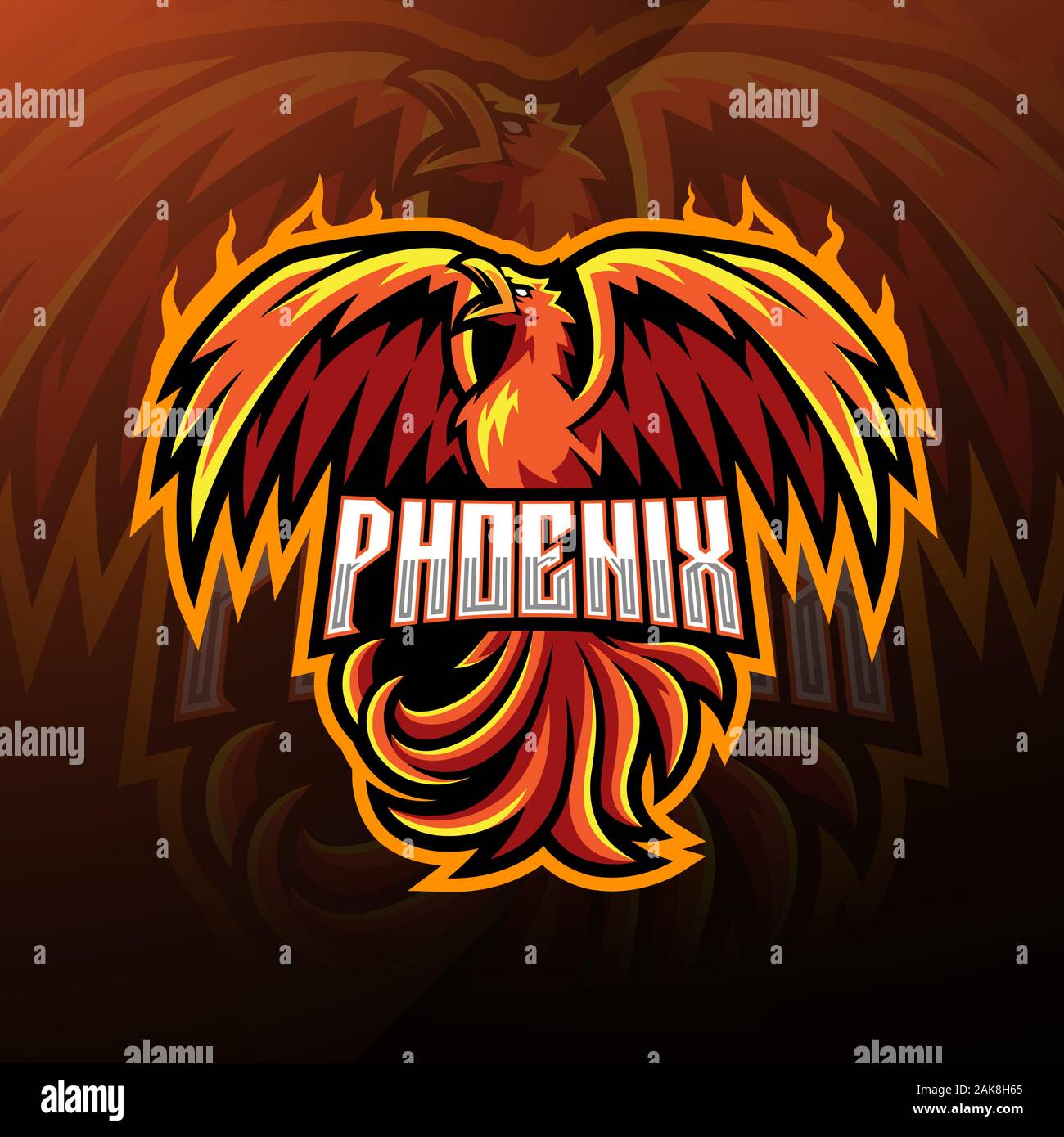 Phoenix esport mascot logo design Stock Vector Image & Art - Alamy