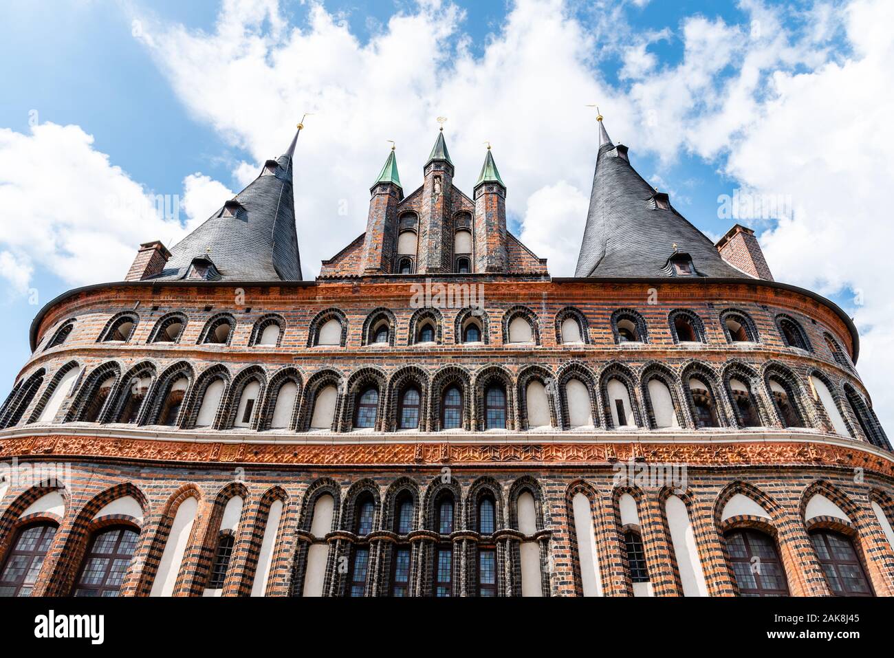 The Holsten Gate, Holstentor, is a city gate of the old center of the ...