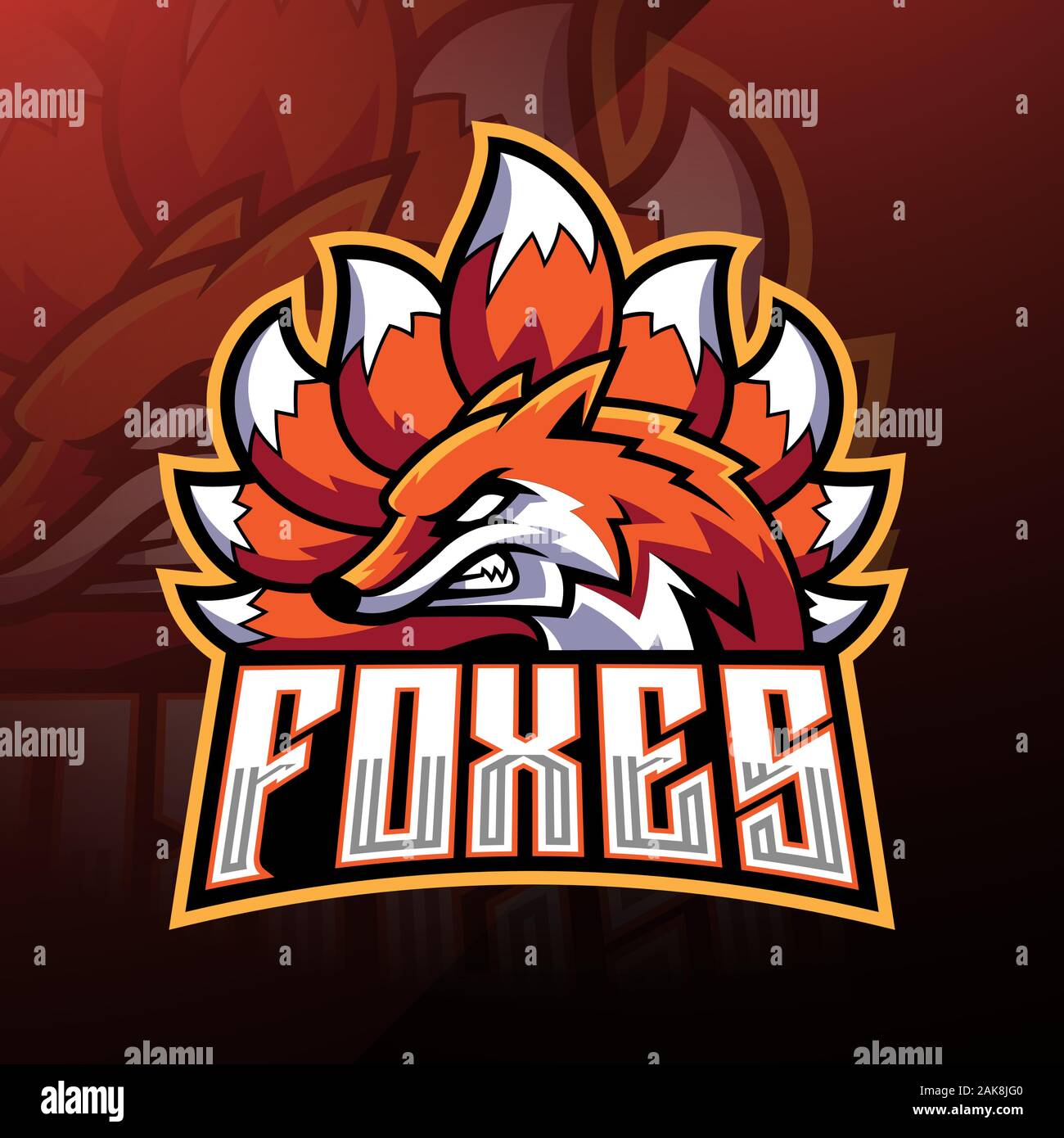 Foxes sport mascot logo design Stock Vector Image & Art - Alamy
