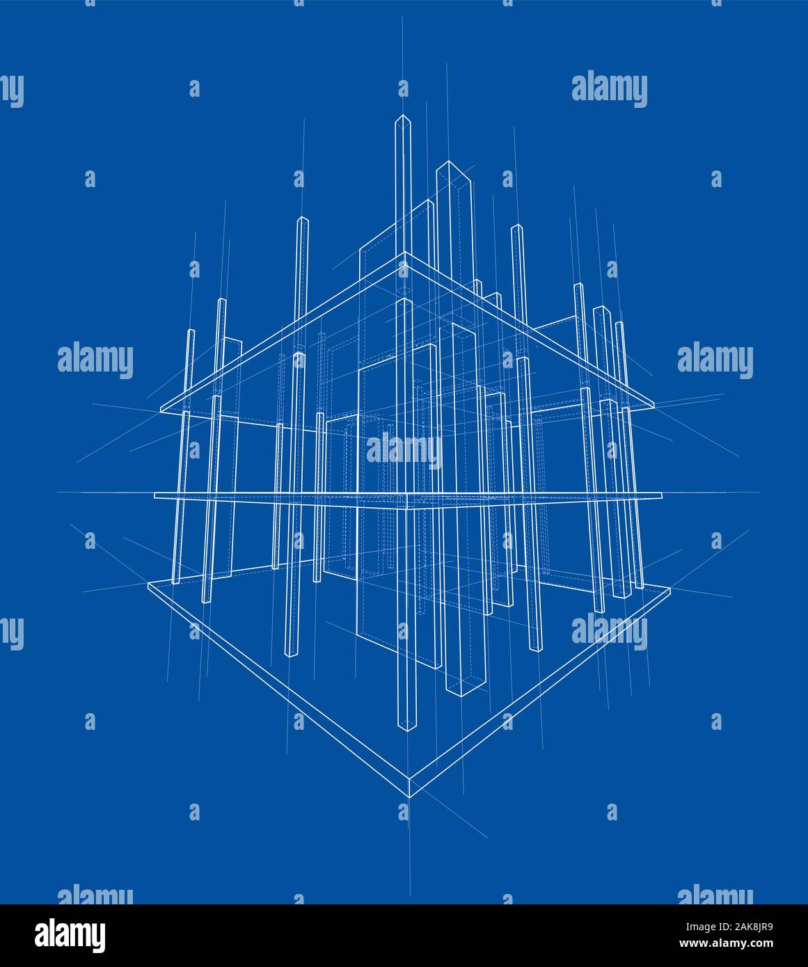 Drawing or sketch of a house under construction. Construction site ...