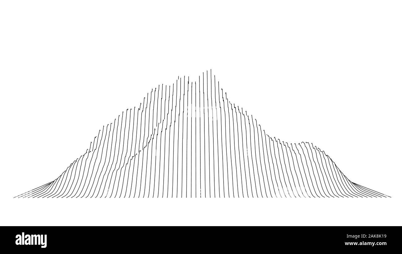 Curve lines in the shape of a part of a mountain range. Vector ...