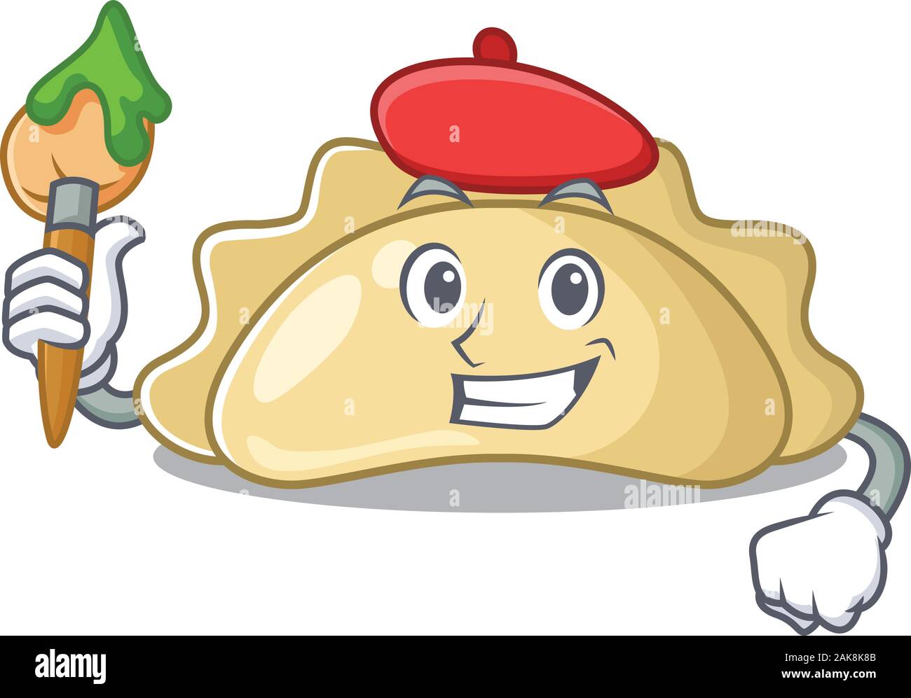 Cartoon character of pierogi Artist with a brush Stock Vector Image ...