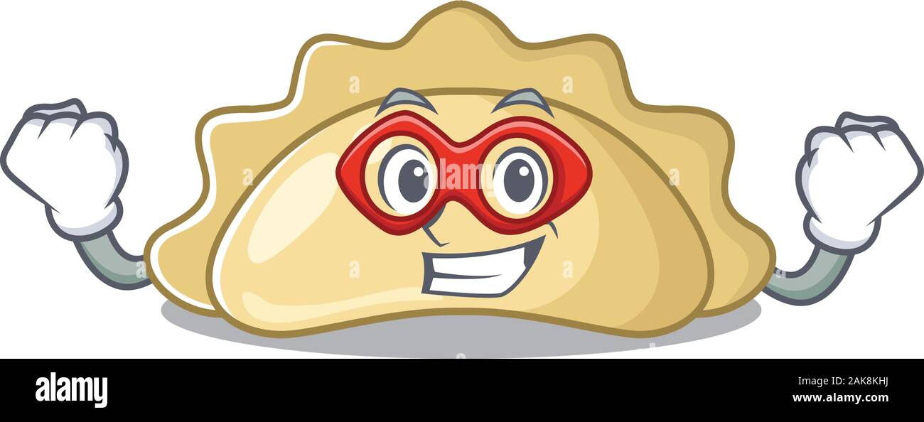 Smiley mascot of pierogi dressed as a Super hero Stock Vector Image ...