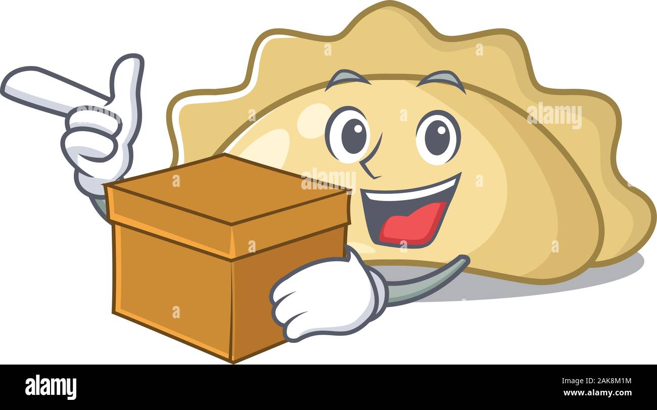 Cute pierogi cartoon character having a box Stock Vector Image & Art ...