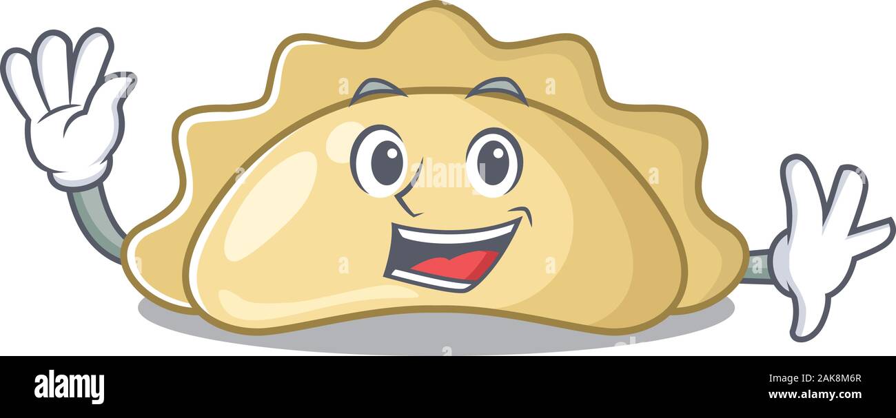 Waving friendly pierogi cartoon in character design Stock Vector Image ...