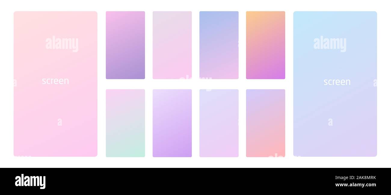 Vibrant and smooth pastel gradient soft colors set for devices, pc and ...