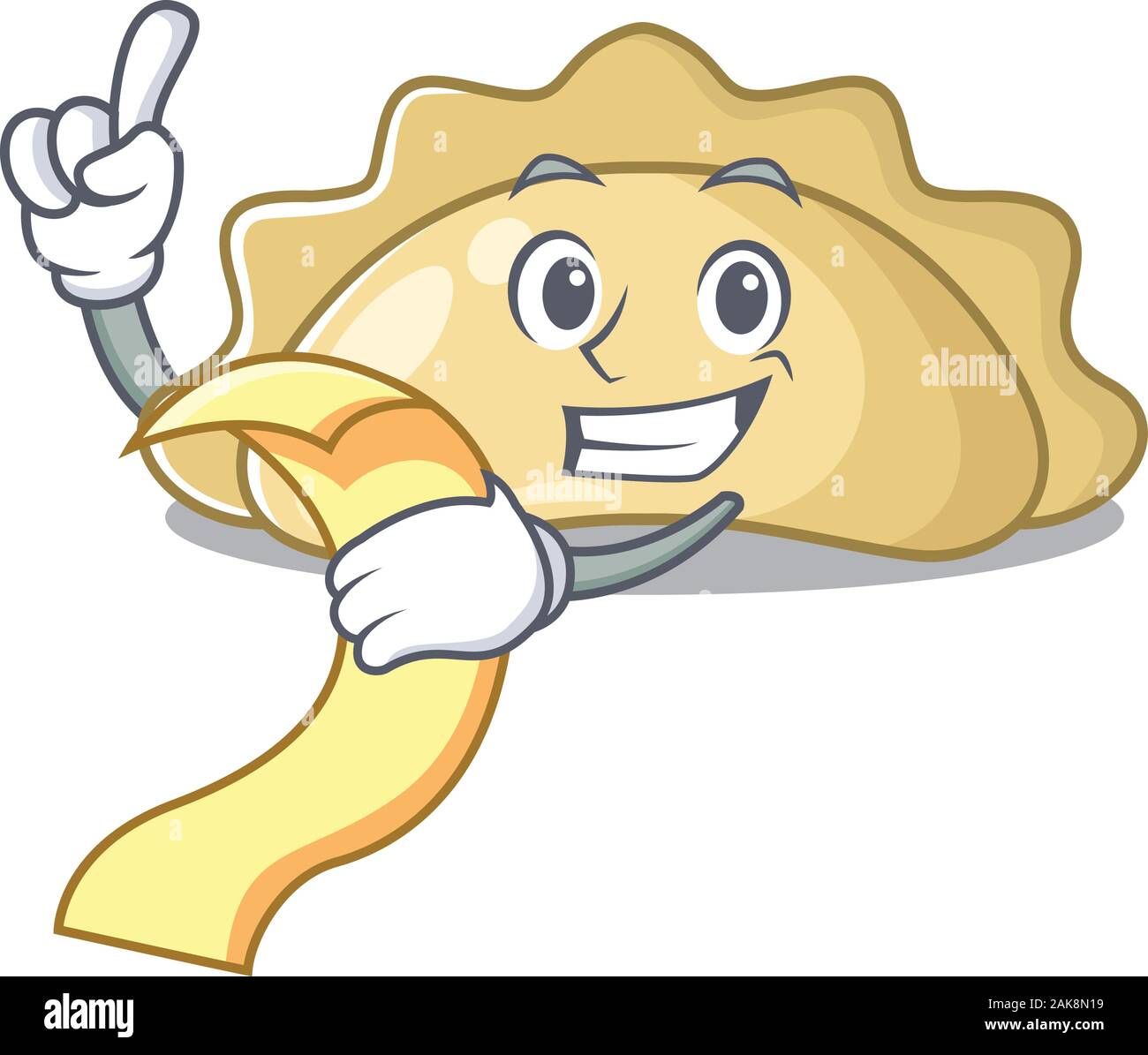 A funny cartoon character of pierogi with a menu Stock Vector Image ...