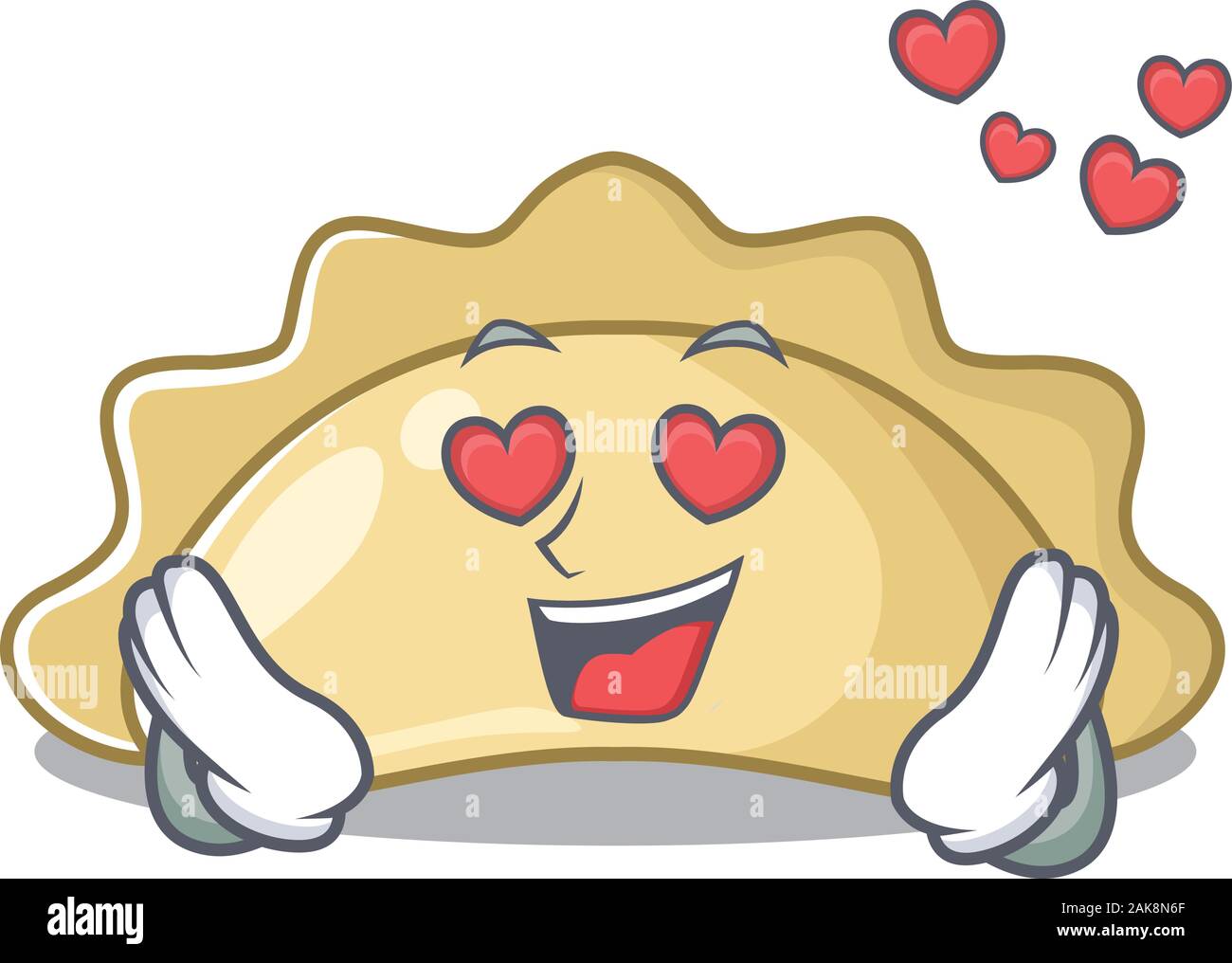 falling in love cute pierogi cartoon character design Stock Vector ...