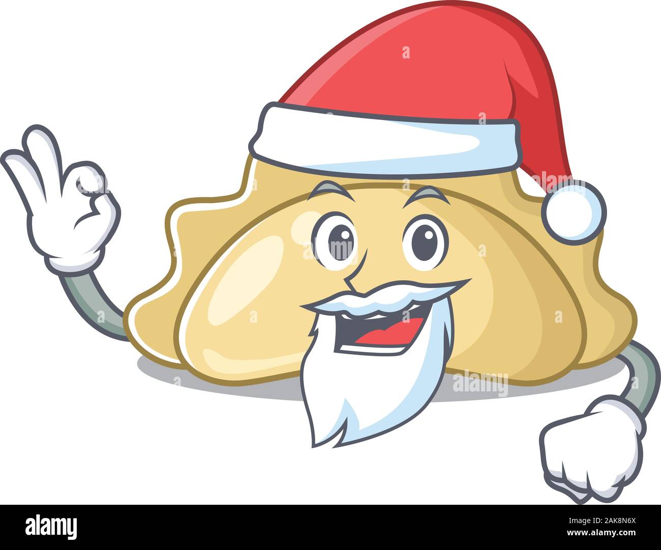 A picture of Santa pierogi mascot picture style with ok finger Stock ...