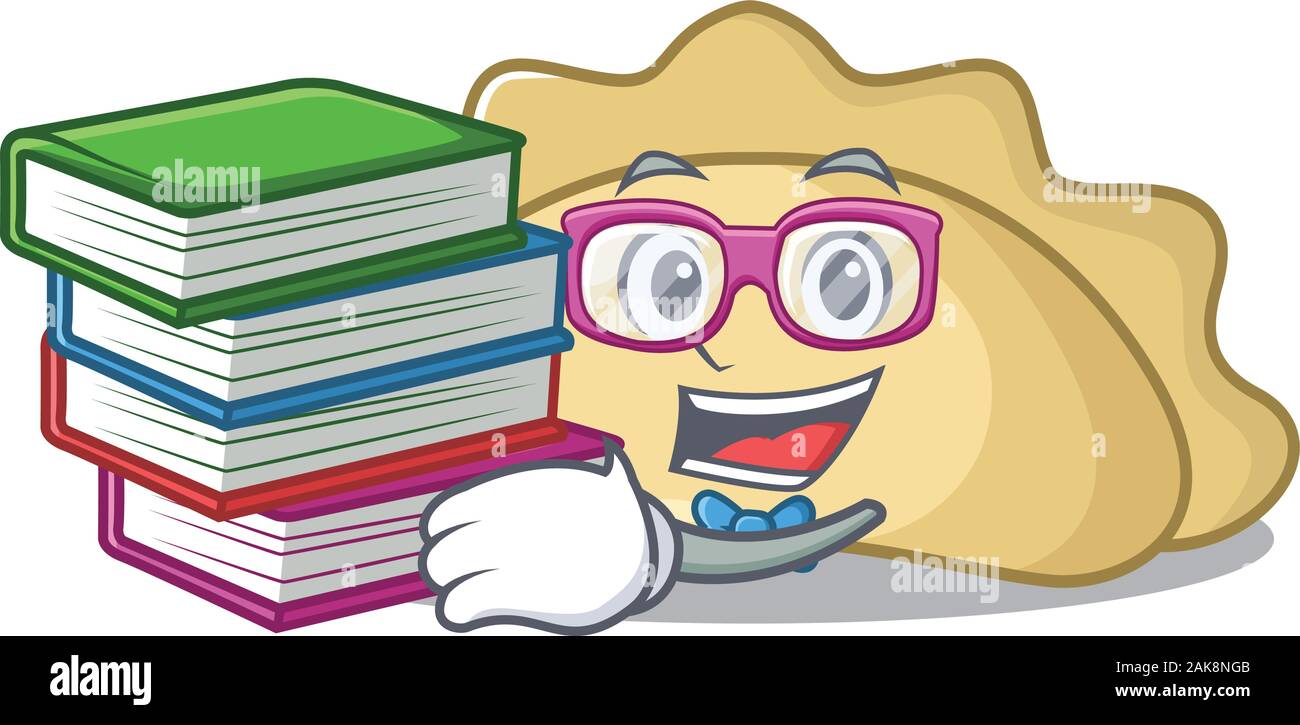 Cool and clever Student pierogi mascot cartoon with book Stock Vector ...