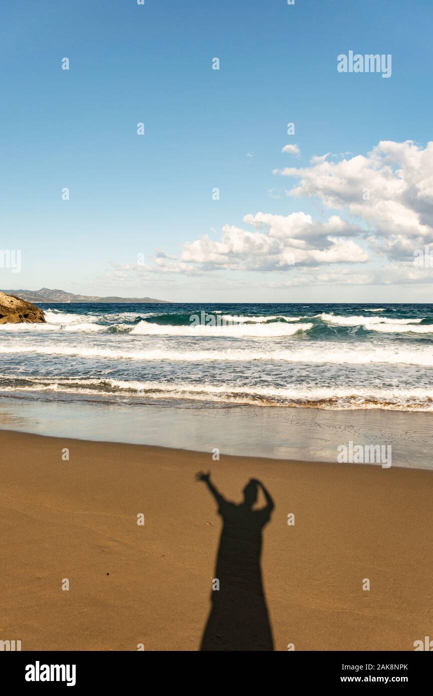 human shadow on a sand beach Stock Photo - Alamy