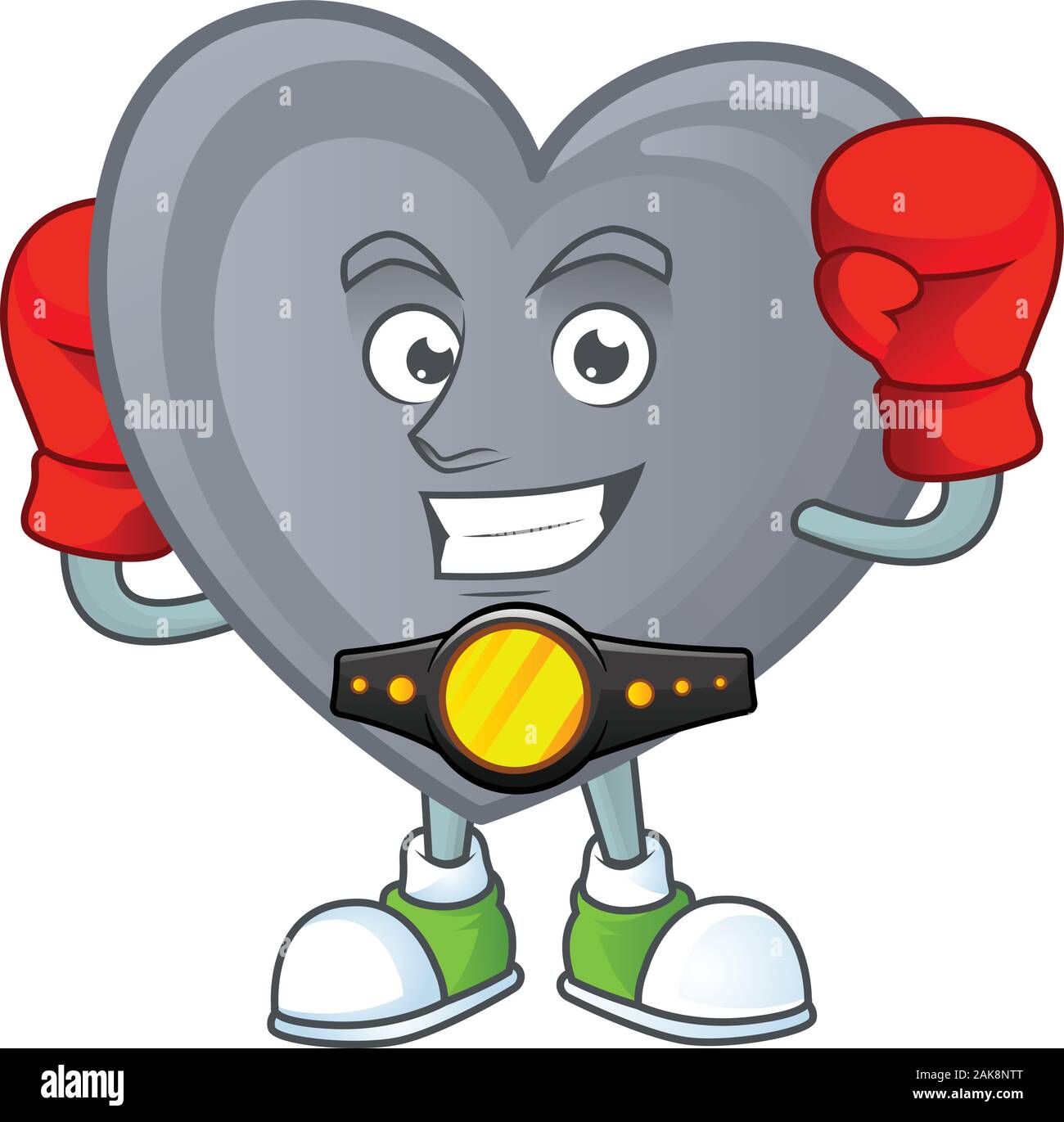 Happy Face Boxing grey love cartoon character design Stock Vector Image ...