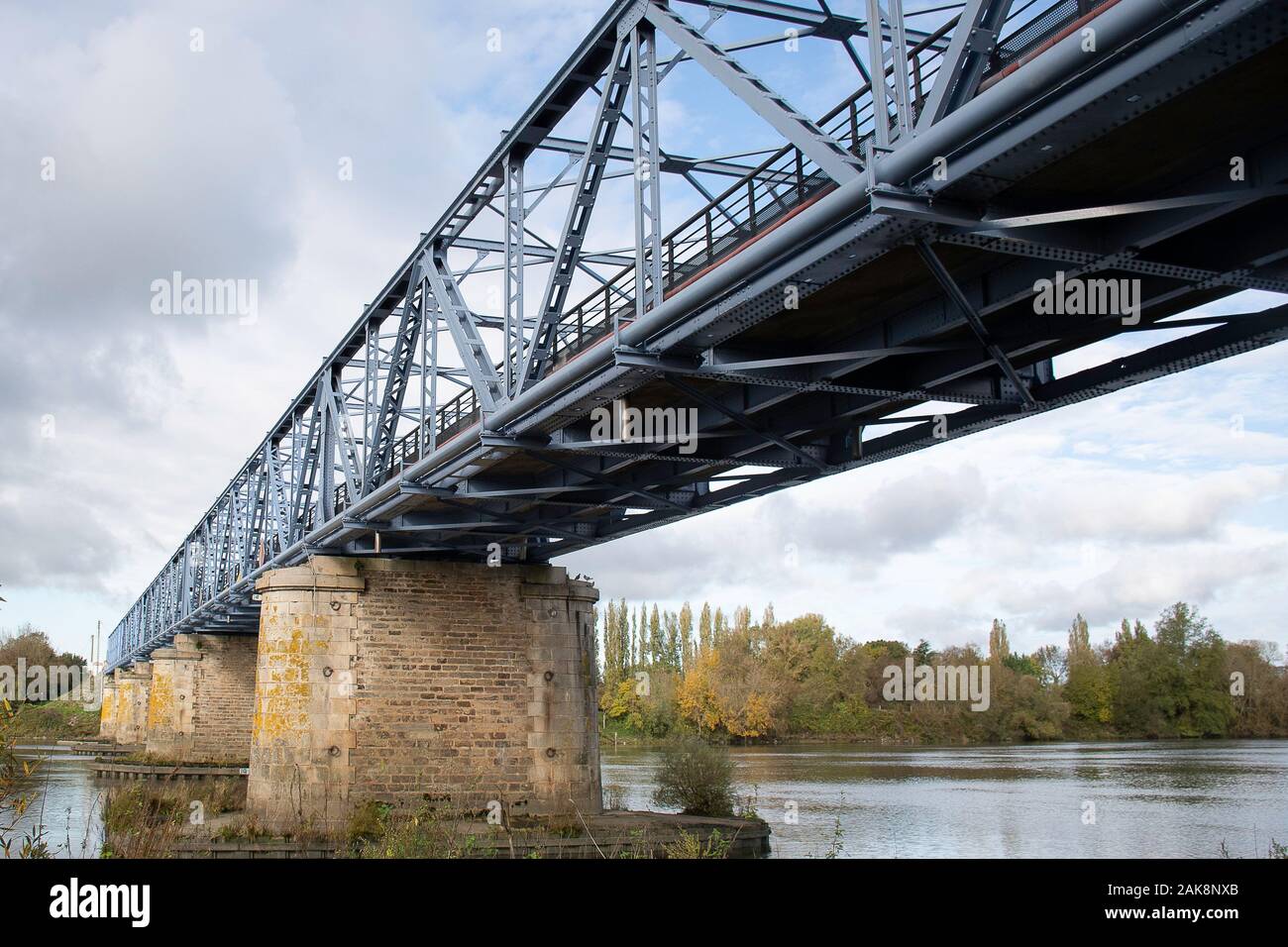 French bridge on Loire river Stock Photo - Alamy