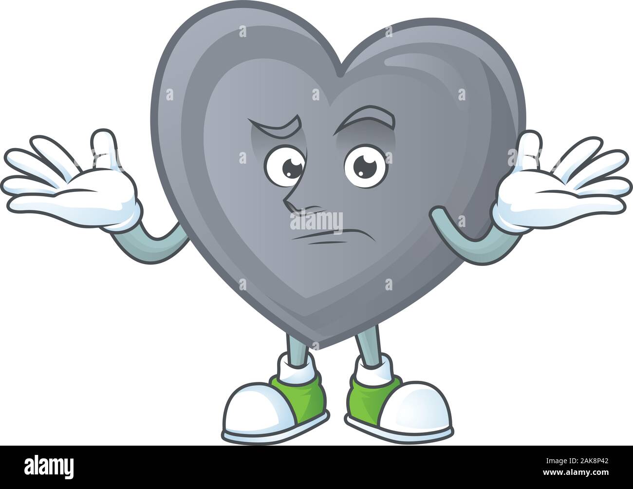 Super Funny Grinning grey love mascot cartoon style Stock Vector Image ...