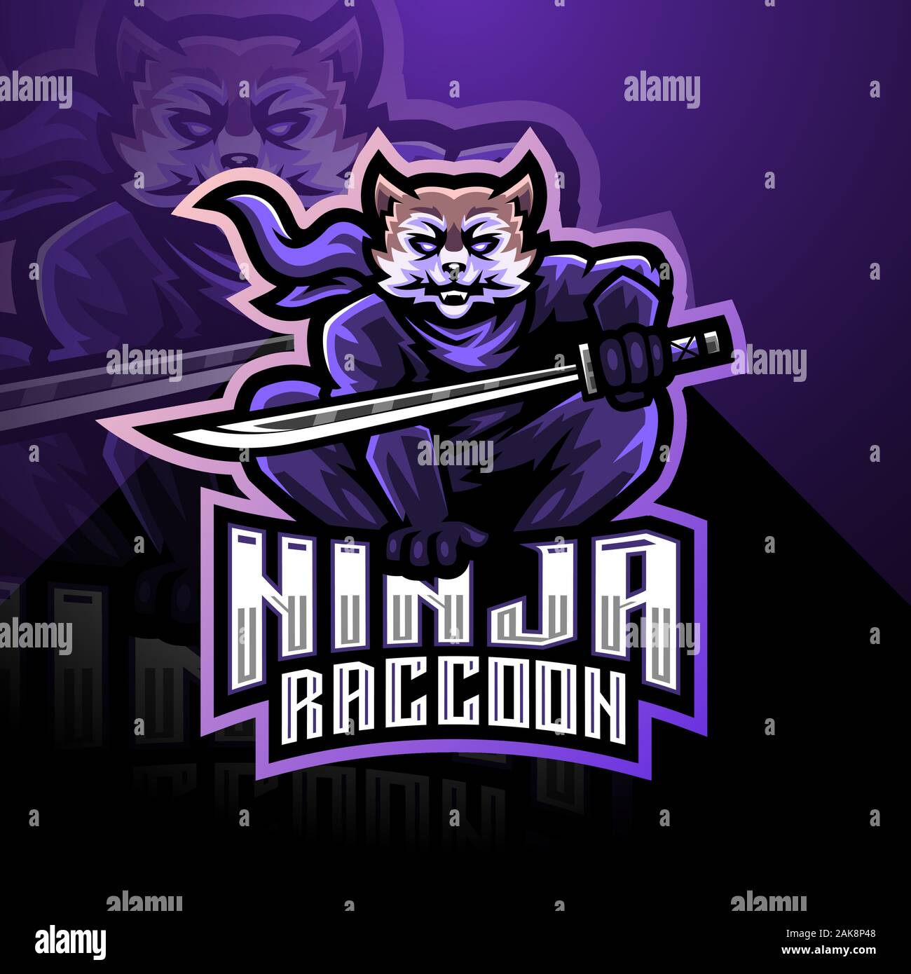 Ninja raccoon esport mascot logo design Stock Vector Image & Art - Alamy