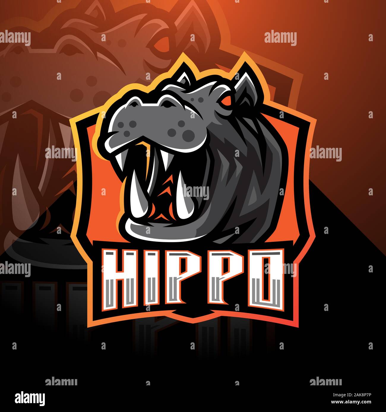 Hippo esport mascot logo design Stock Vector Image & Art - Alamy