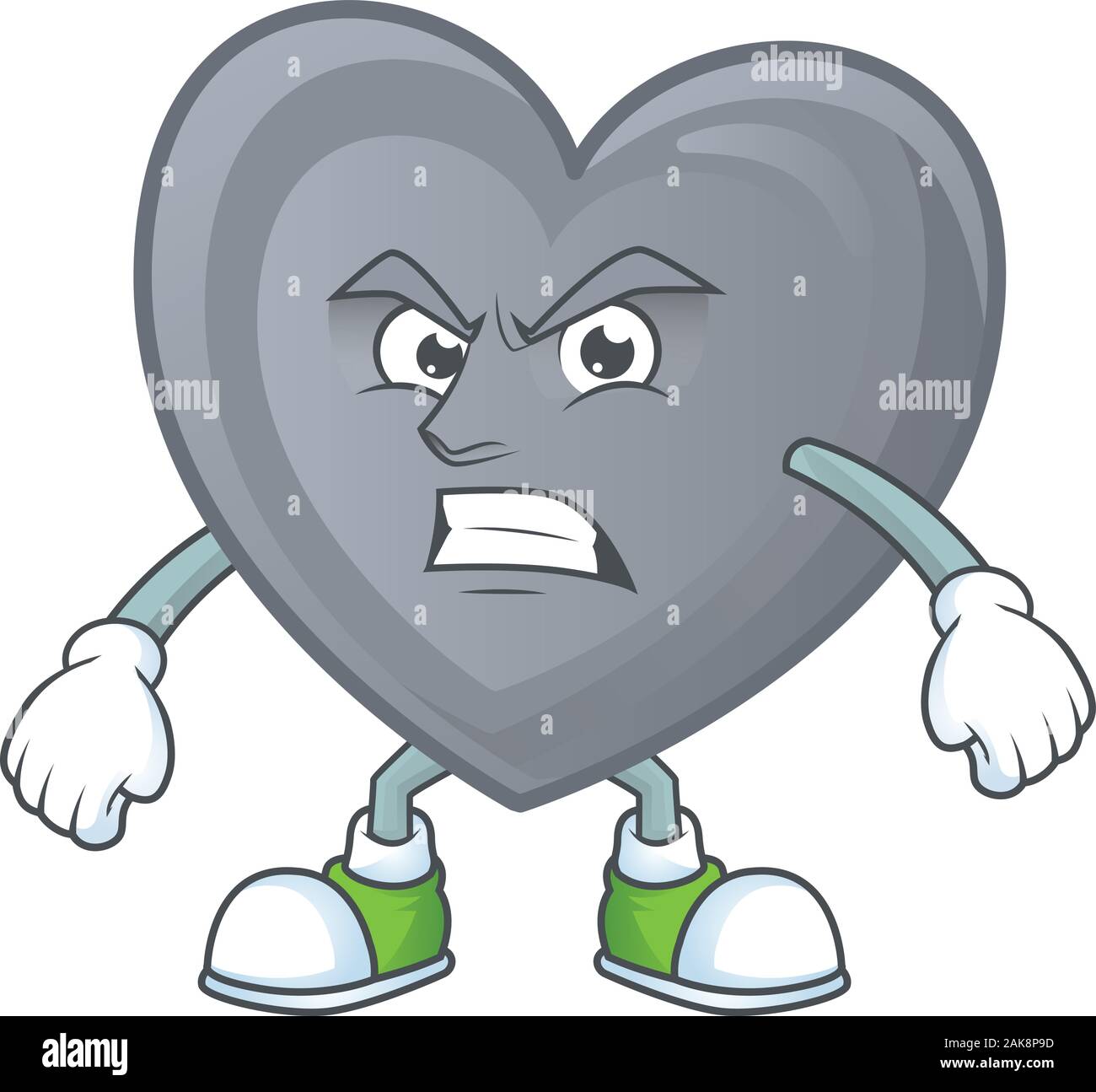 cartoon character of grey love with angry face Stock Vector Image & Art ...